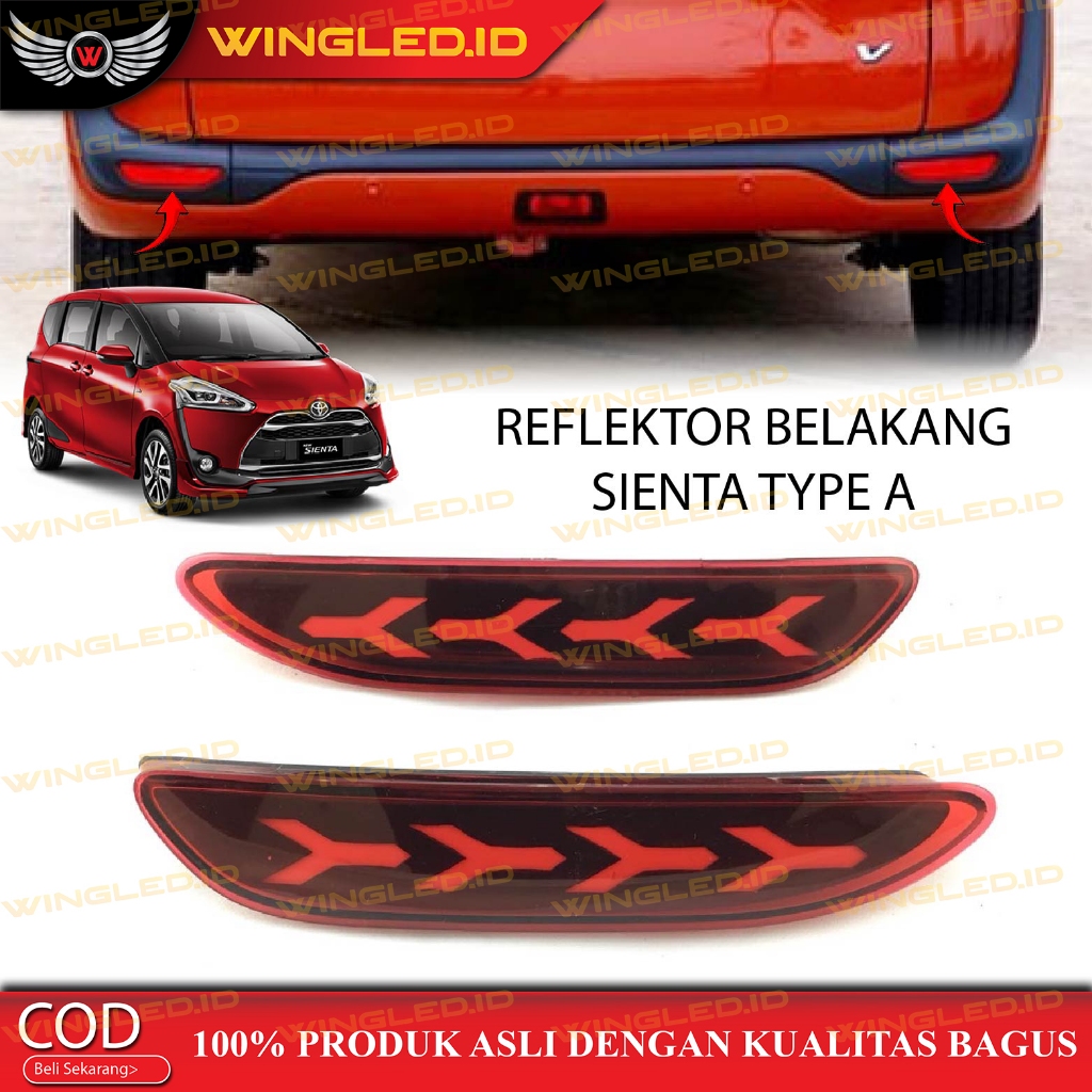 Sienta Rear Bumper Reflector Lamp 2016 2017 2018 2019 2020 2021 2022 ...