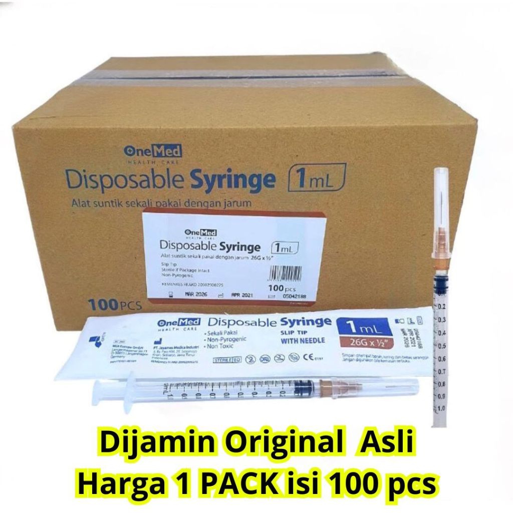 Onemed Disposable Syringe Syringe Syringe 1cc Per box contains 100 pcs ...
