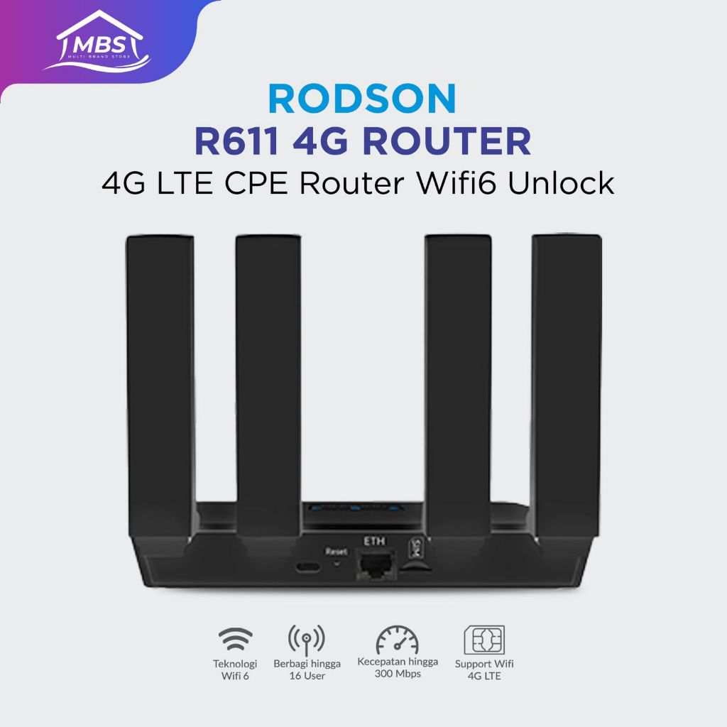 Rodson R611 4G LTE Router Wifi Modem Indoor CPE Wifi 6 5dBi Antenna 16 ...