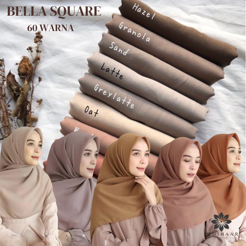 Bella Square Premium 60 Colors Rectangular Hijab Bella Square Premium ...