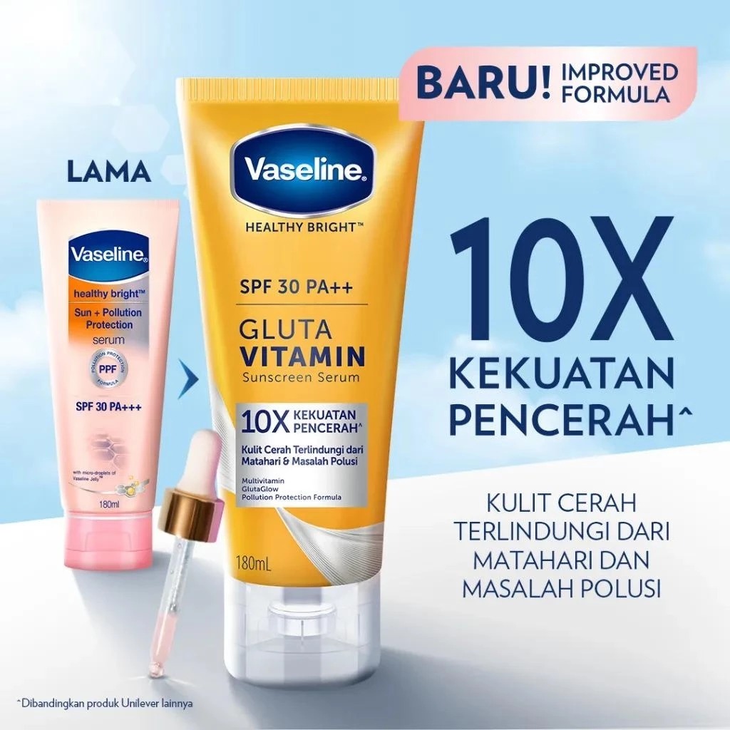 Vaseline Healthy Bright Gluta Vitamin Sunscreen Serum Spf30 PA++ 180ml ...