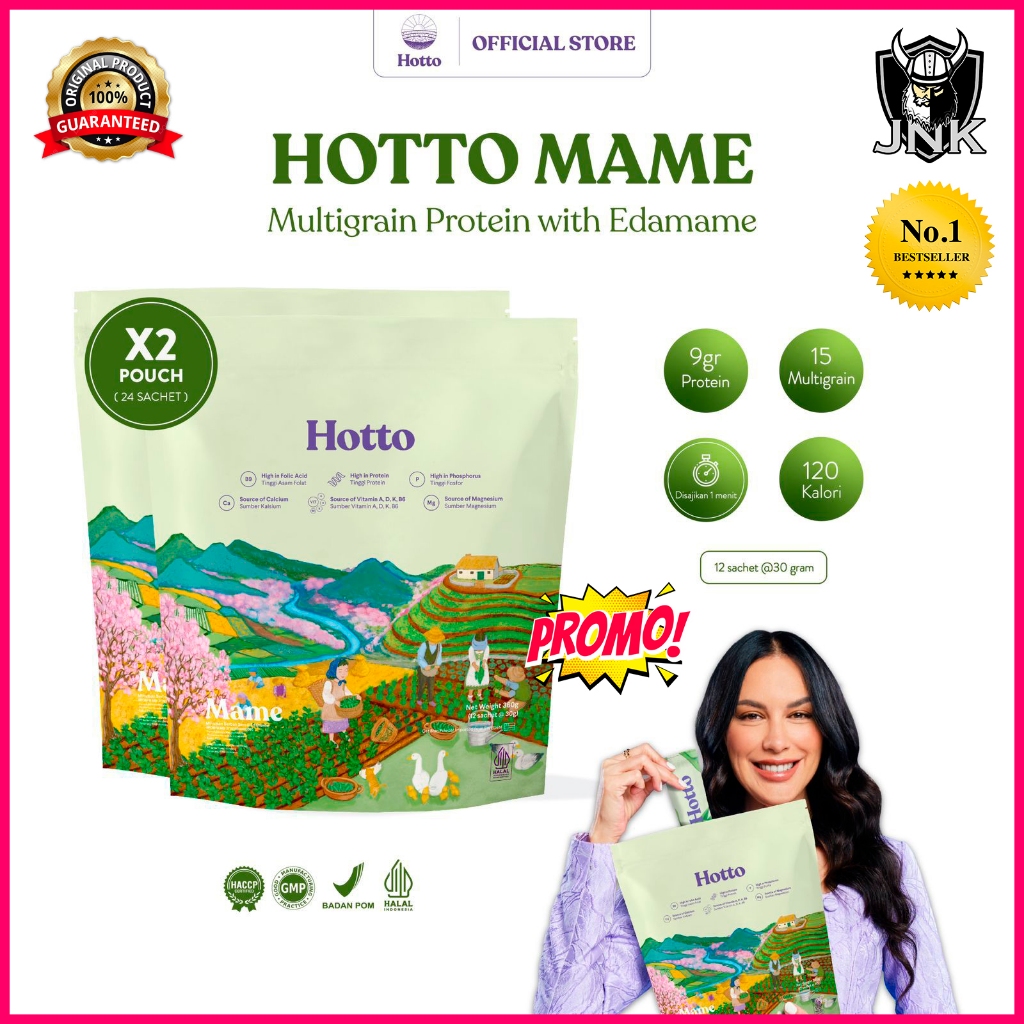 Package OF 2 POUCH HOTTO MAME 24 Sachets Multigrain Protein Isolate ...