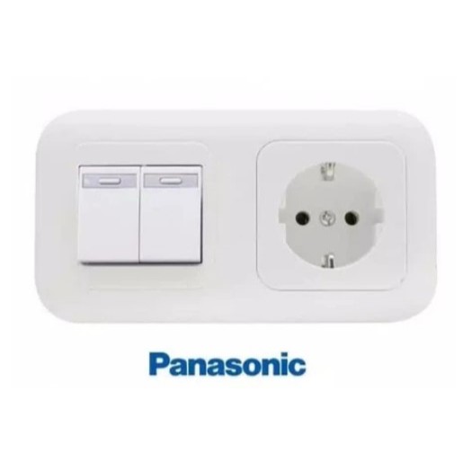 PUTIH Panasonic Non CP Socket+2-Gang Switch11312 WEJ5531 White | Shopee ...