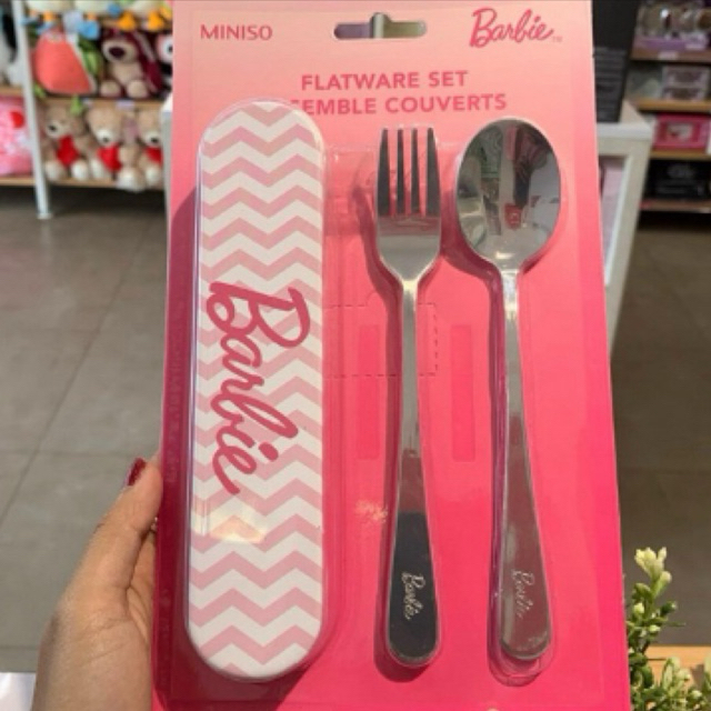 Miniso Barbie Collection Flatware set (Fork & Spoon) Cutlery 1 set ...
