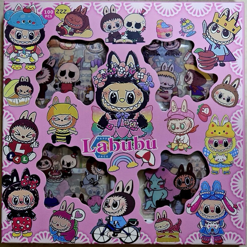 LABUBU MOTIF STICKER contains 100 Pcs/box Waterproof Waterproof Cartoon ...