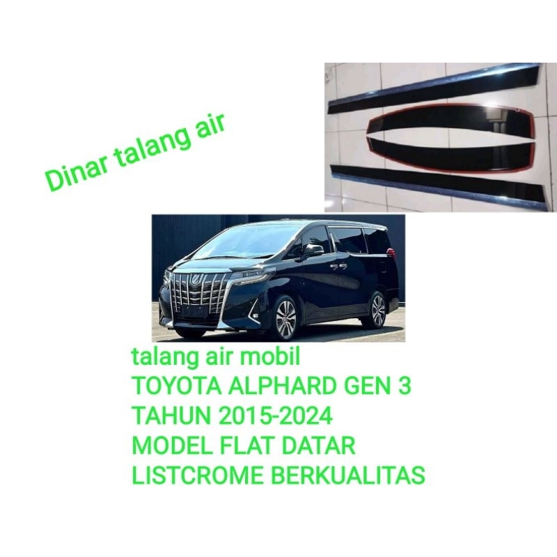 Toyota ALL NEW ALPHARD GEN 3-year Car Gutter 2015-2024 FLAT MODEL ...
