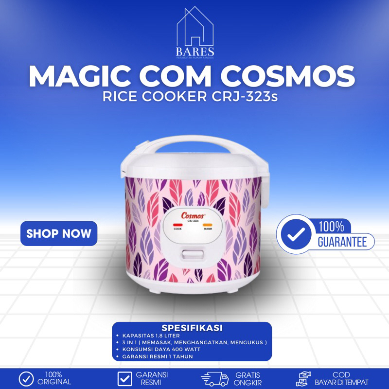 Magic Com Cosmos CRJ-323s 1.8 Liter Cosmos Rice Cooker | Shopee Philippines