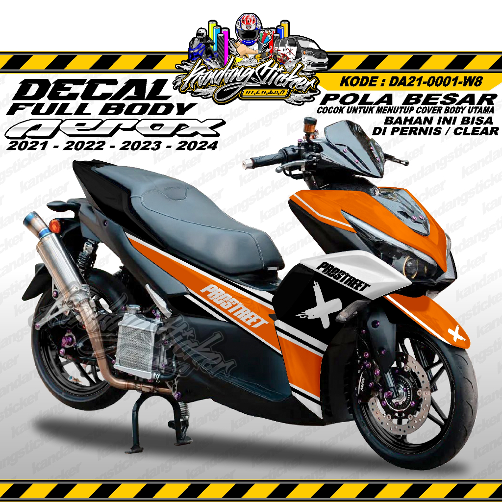 Decal AEROX FULL BODY PROSTREET YAMAHA AEROX 2020 2021 2022 2023 2024 ...