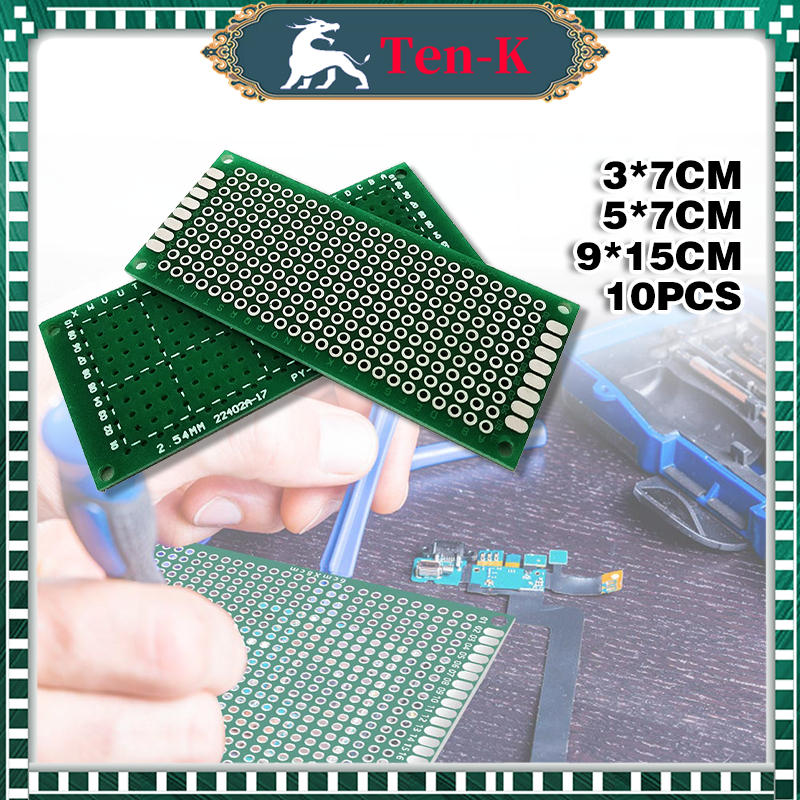 10pcs Prototype PCB Single Layer 1-sided Thru Hole Hole Hole Matrix IC ...