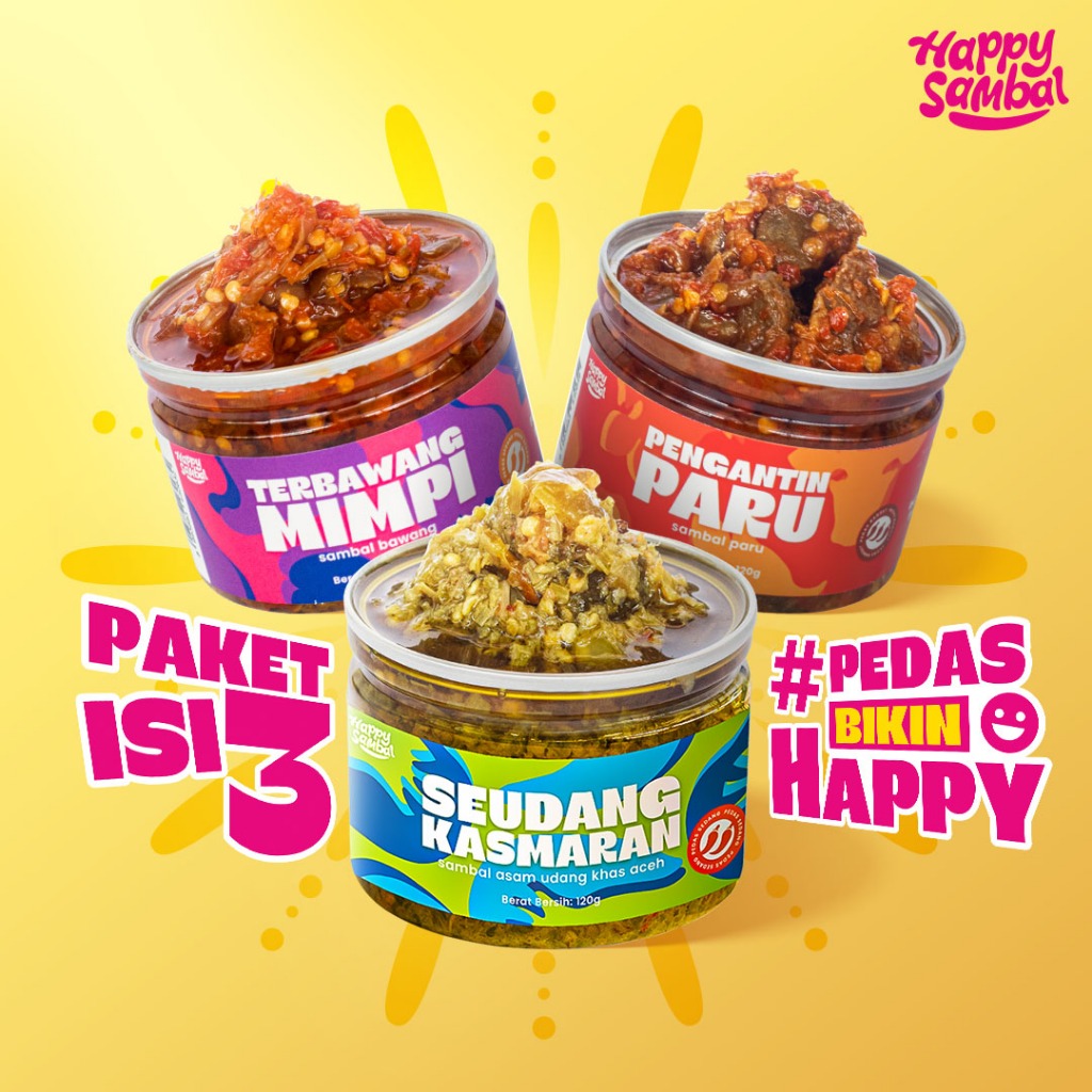 Happy SAMBAL | Package Contains 3 MIX Of Regular Flavor Variants ...