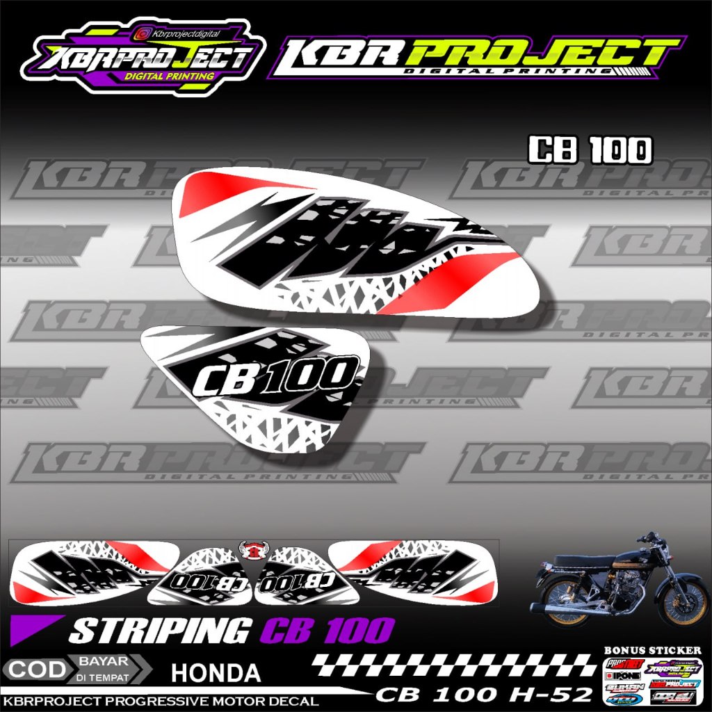 Cb 100 Cool Motorcycle STRIPING Sticker LIS Variation CB 100 HONDA ...
