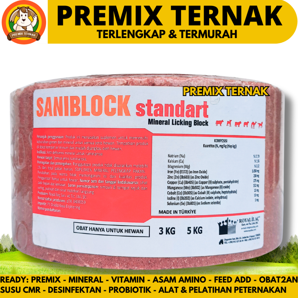 STANDARD SANIBLOCK MINERAL BLOCK 3 KG - MINERAL BLOCK COW - MINERAL ...