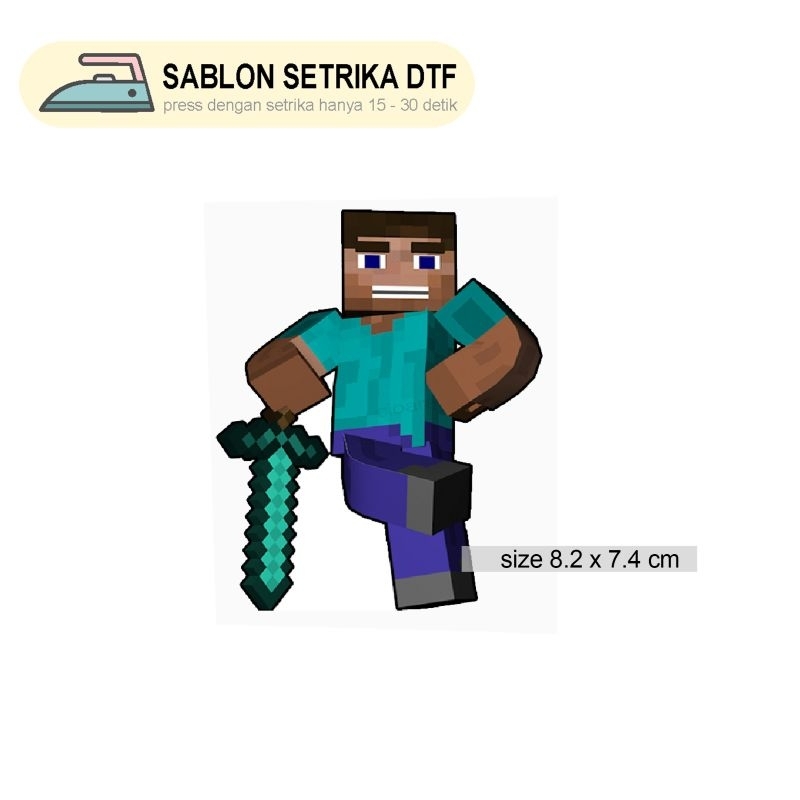 Minecraft Steve Screen Printing Sticker | Shopee Philippines