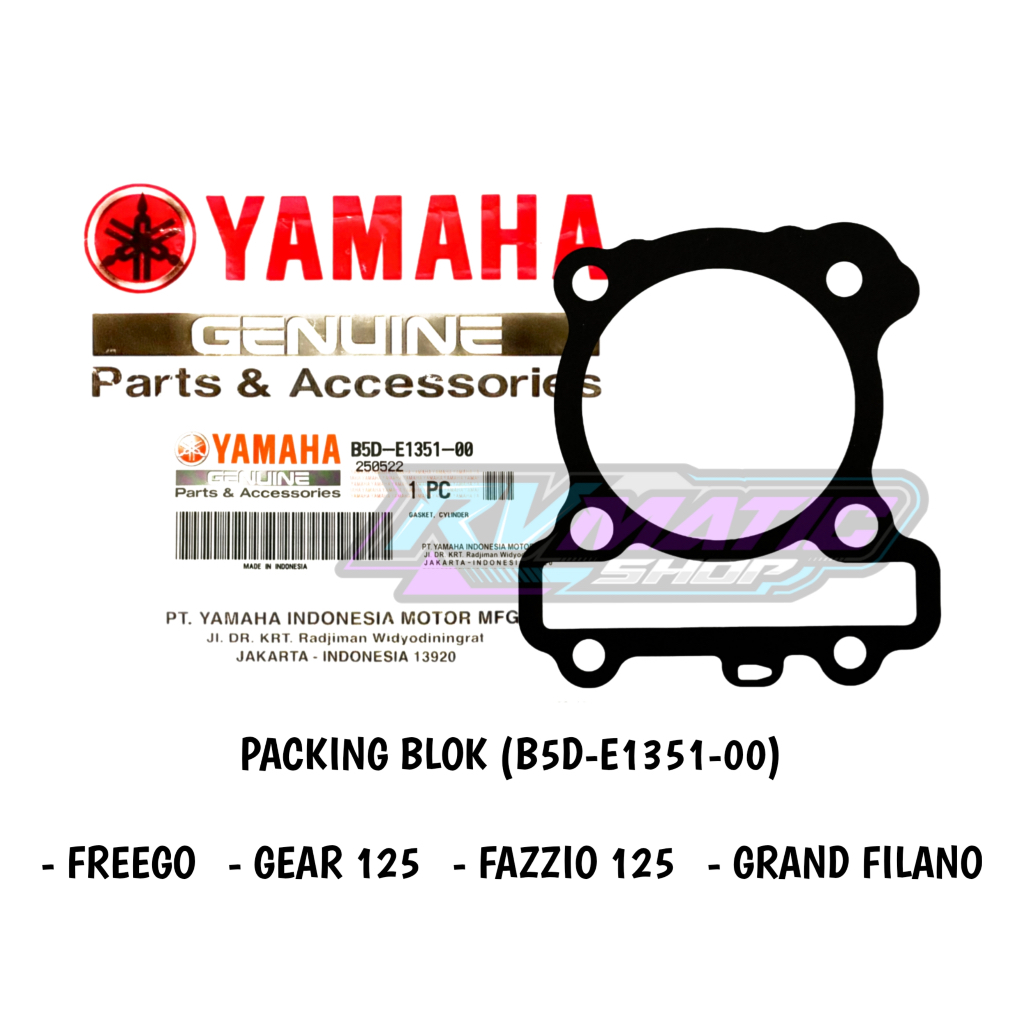 Packing BLOCK FREEGO GEAR 125 FAZZIO 125 GRAND FILANO ORIGINAL YAMAHA ...