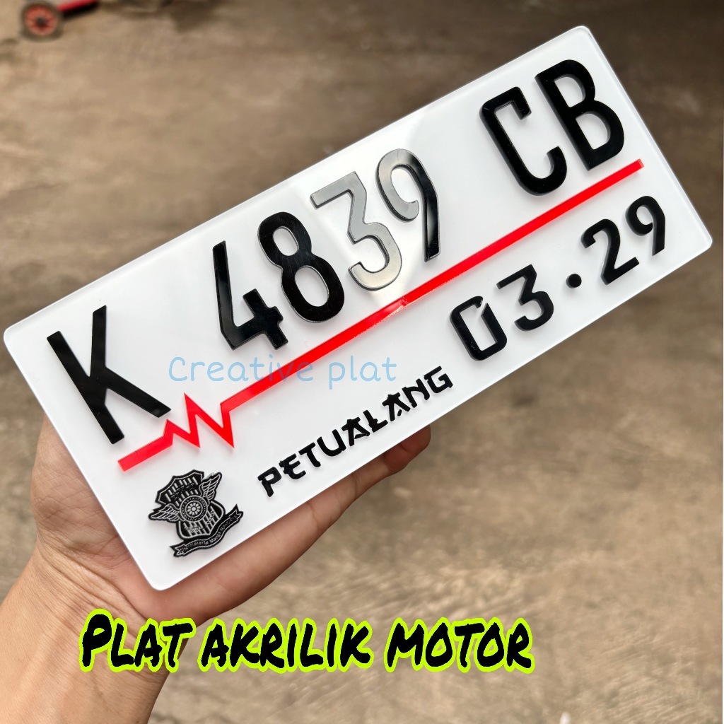 Motorcycle Number Plate Embossed ACRYLIC CUSTOM ACRYLIC FONT Variations ...