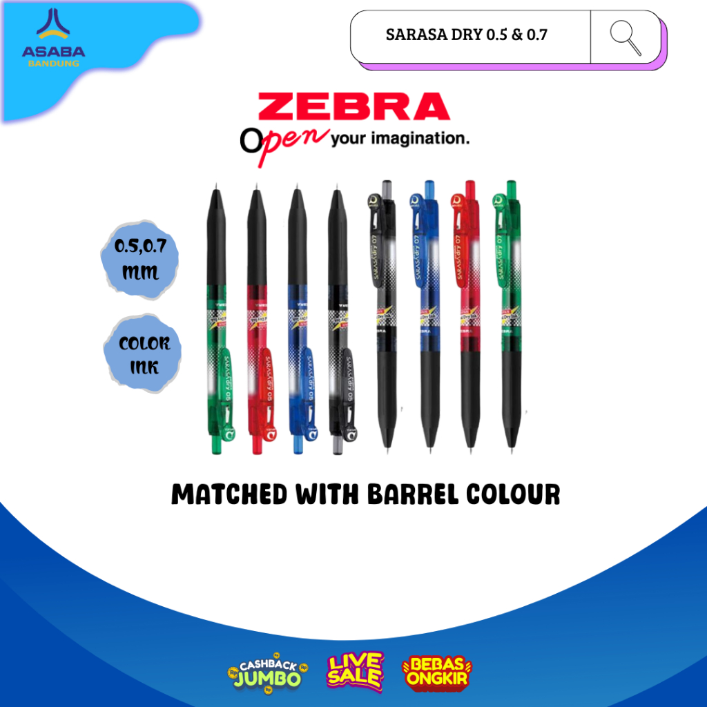 Asaba Bandung - Zebra Sarasa Dry 05 & 07 | Shopee Philippines