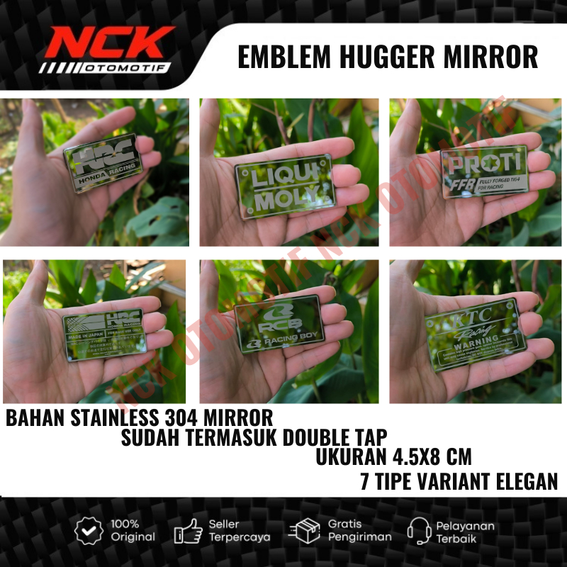 Hugger EMBLEM STAINLESS MIRROR Material 304 PREMIUM | Shopee Philippines