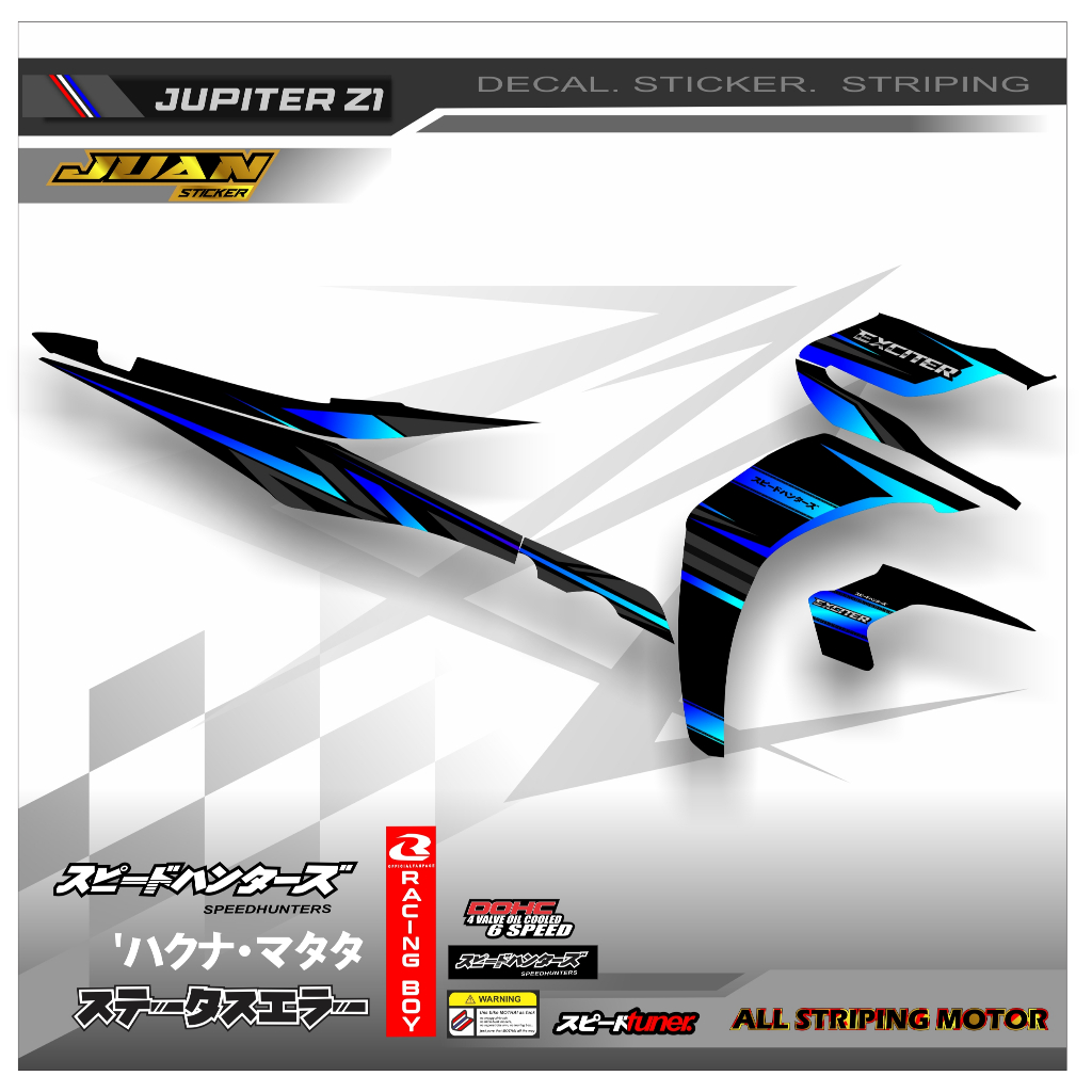 Jupiter Z1 STRIPING STICKER SEMI FULL BODY STICKER YAMAHA Z1 Motorcycle ...