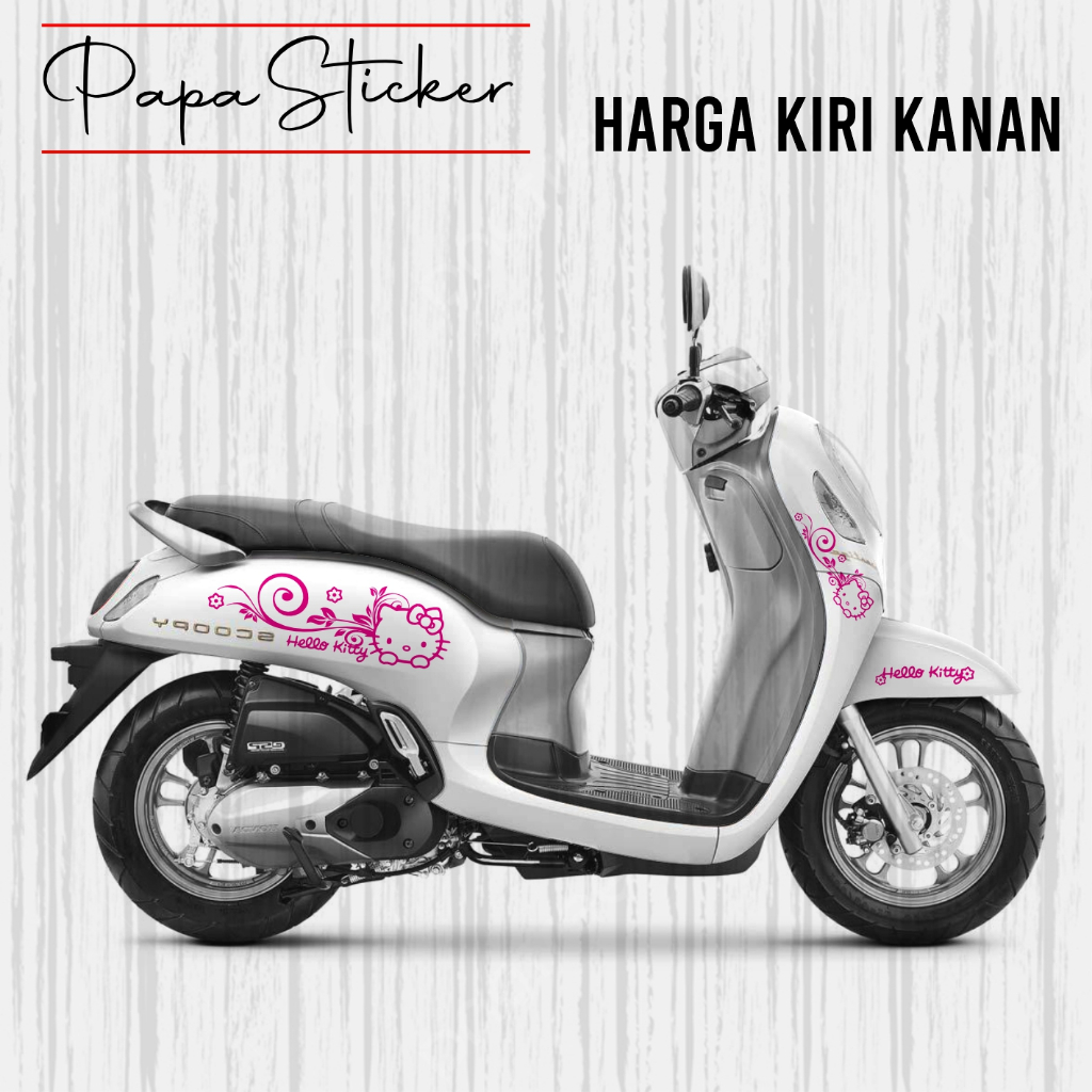 Honda SCOOPY STICKER ALL TYPE HELLO KITTY CUTTING STICKER MOTORCYCLE ...