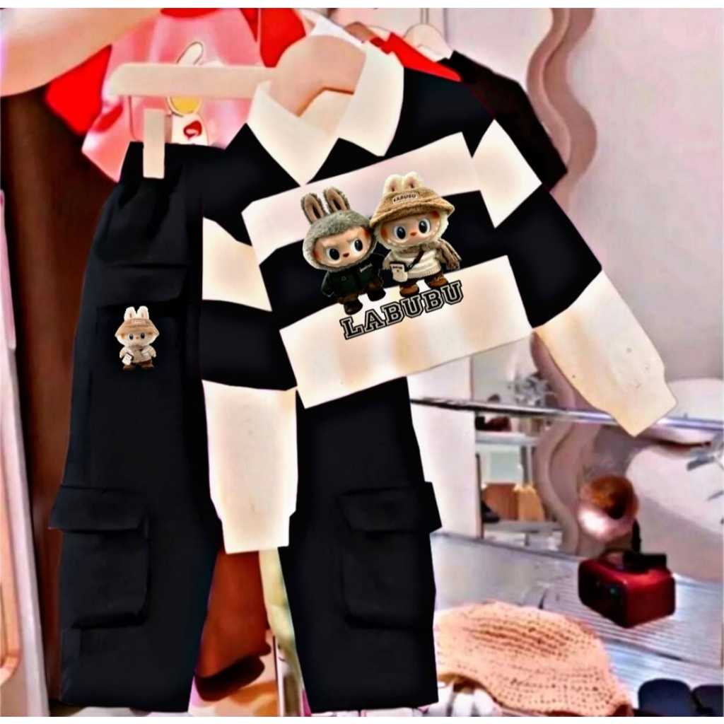 Latest Girls Clothes labubu Cargo crop top 1-12 Yrs | Shopee Philippines