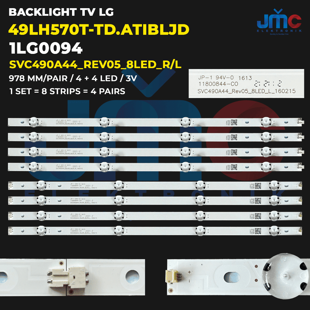 Backlight TV LG 49 Inch 49LH570T-TD.ATIBBLJD SVC490A44_REV05_8LED_R/L ...