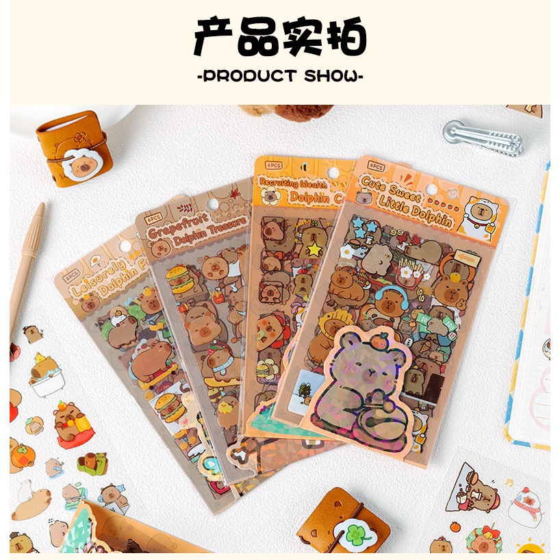 Capybara Sticker Contents 6 Sheets Capybara Sticker DIY Case HP Decor ...