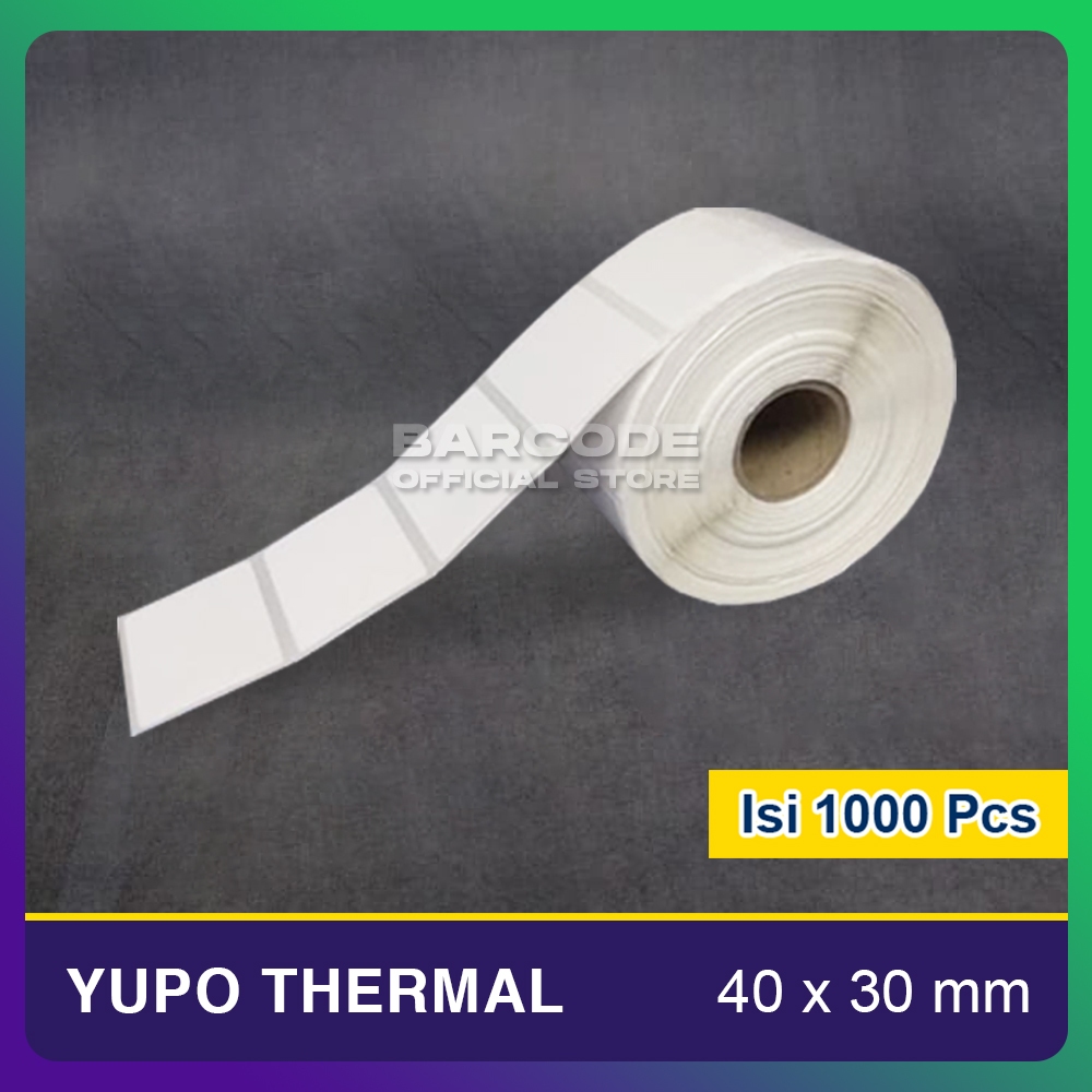 Yupo Thermal 40 x 30 mm Label Sticker Paper 1 Line contains 1000 pcs ...