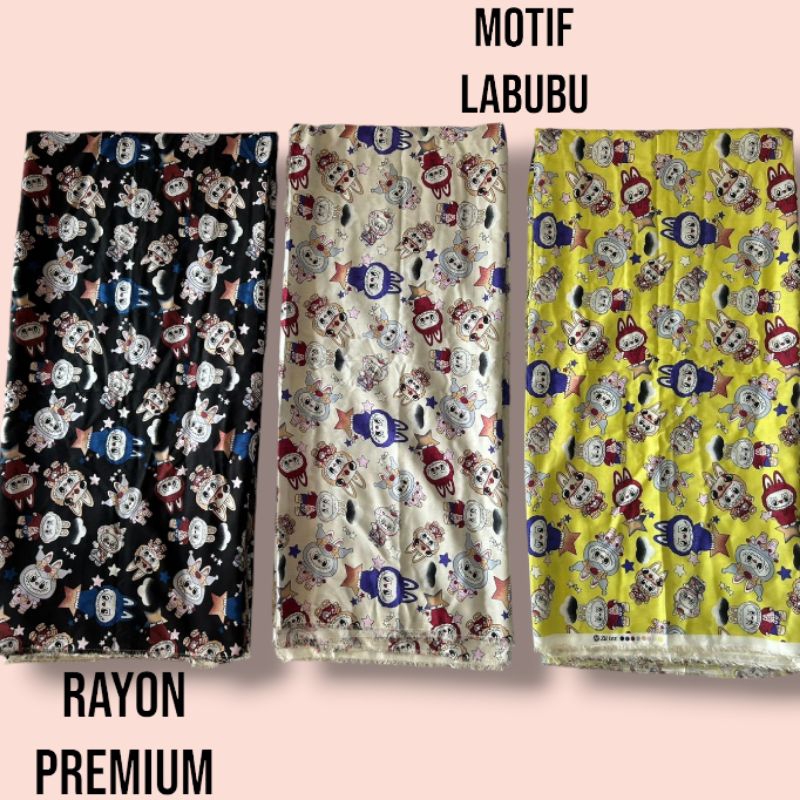 Latest LABUBU MOTIF PREMIUM RAYON Fabric (Price Listed Is 50cm ...