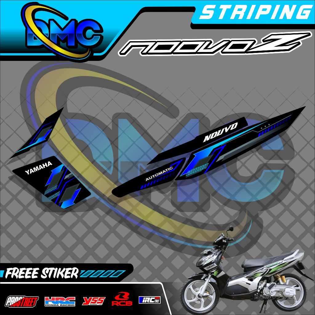 Yamaha Stripping Nouvo Z Full Body Sticker Simple Graphic Variation ...