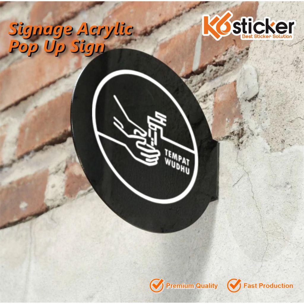 Artkrilik Sign | Signage Acrylic Pop Up Sign Circle 15 cm - Ablution ...