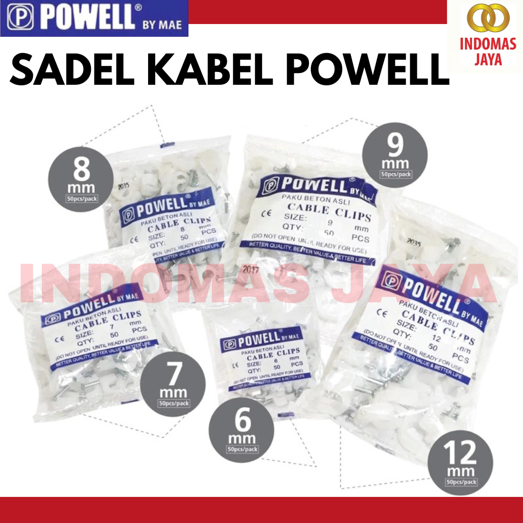 Powell concrete cable nail clamps/saddle nail cable clips 5mm to 22mm ...