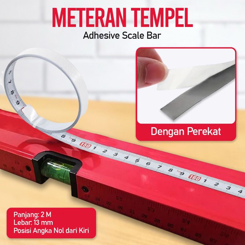 Meter Adhesive Scale Bar Steel Ruler 2M Accurate And Strong For DIY ...