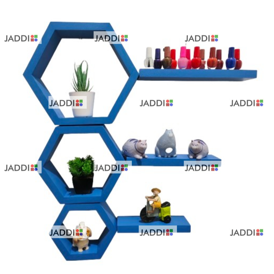 KAYU Jaddi [code: EXA ] Hexagonal Shelf Shelf 1 package set contains 6 ...