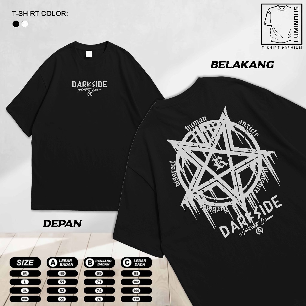 Cool Distro T-Shirt with "DARKSIDE" Pentagram Motif | LS68 | Screen ...