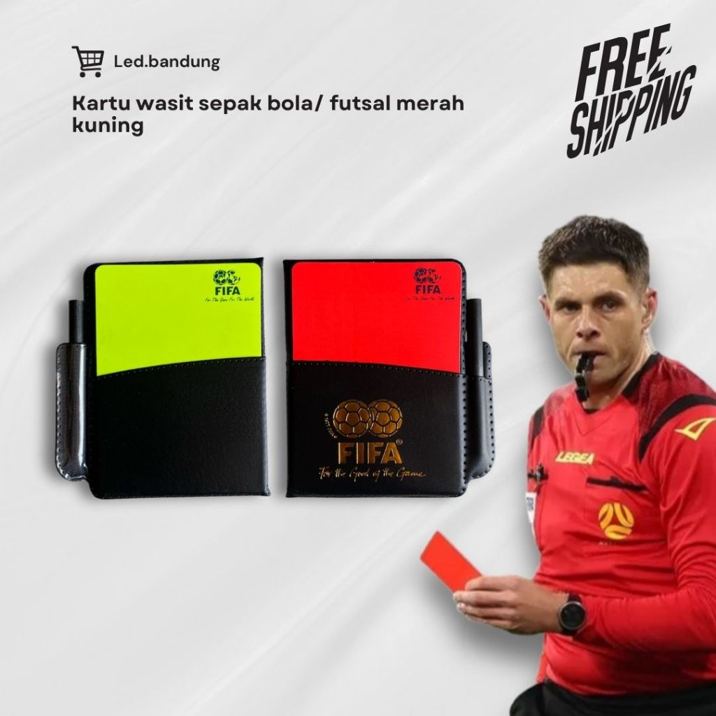 MERAH Futsal Referee Card Football Referee Red Yellow Card / Red and ...