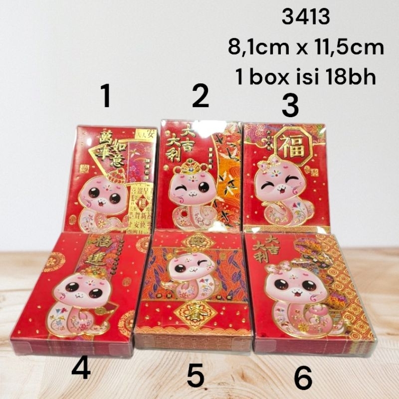 Angpao angpau box shio snake 3413 newest Chinese New Year 2025 1 box ...