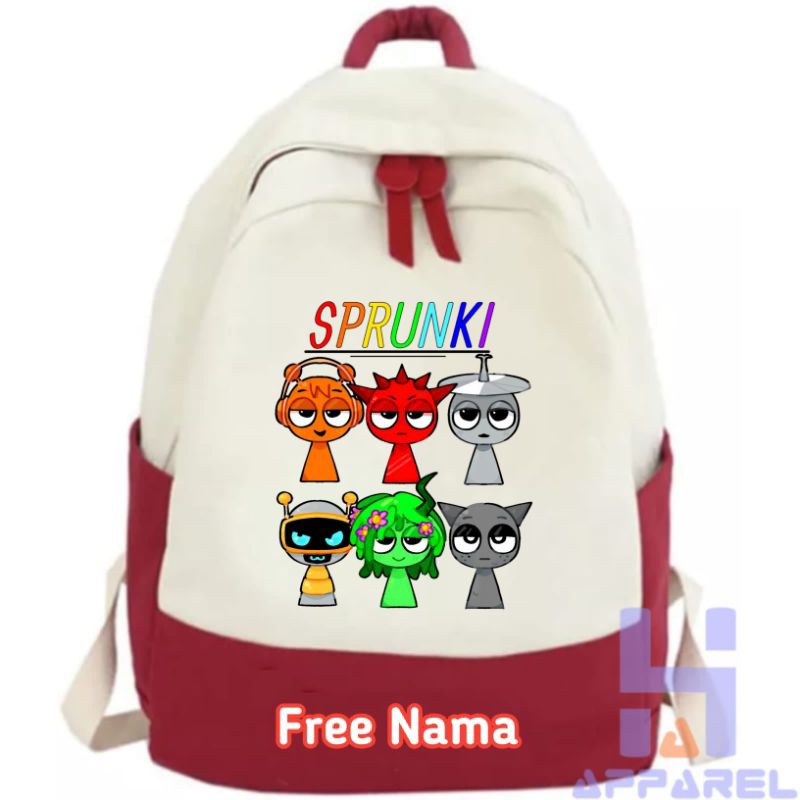 INCREDIBOX SPRUNKI CHILDREN'S BACKPACK FREE NAME | Shopee Philippines