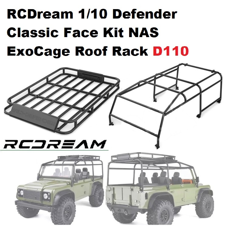 RCDream 1/10 Defender Classic Face Kit NAS ExoCage Roof Rack D110 TRX4 ...