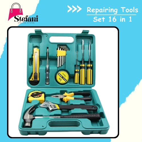 Repairing Tools Set 16 in 1 / Complete Home Tool Set Easy to Carry ...