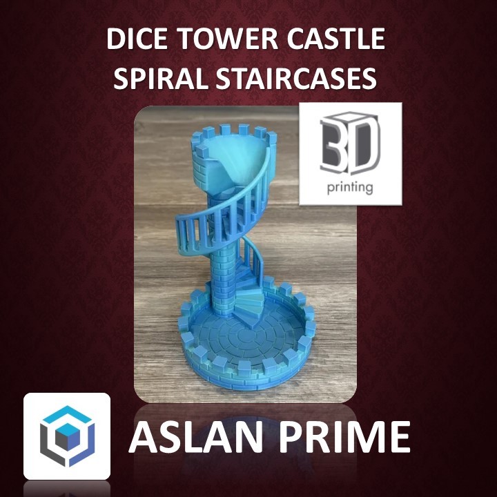 Dice TOWER CASTLE SPIRAL SHAIRCASES 3D Print DICE Game Toys Play Toy ...