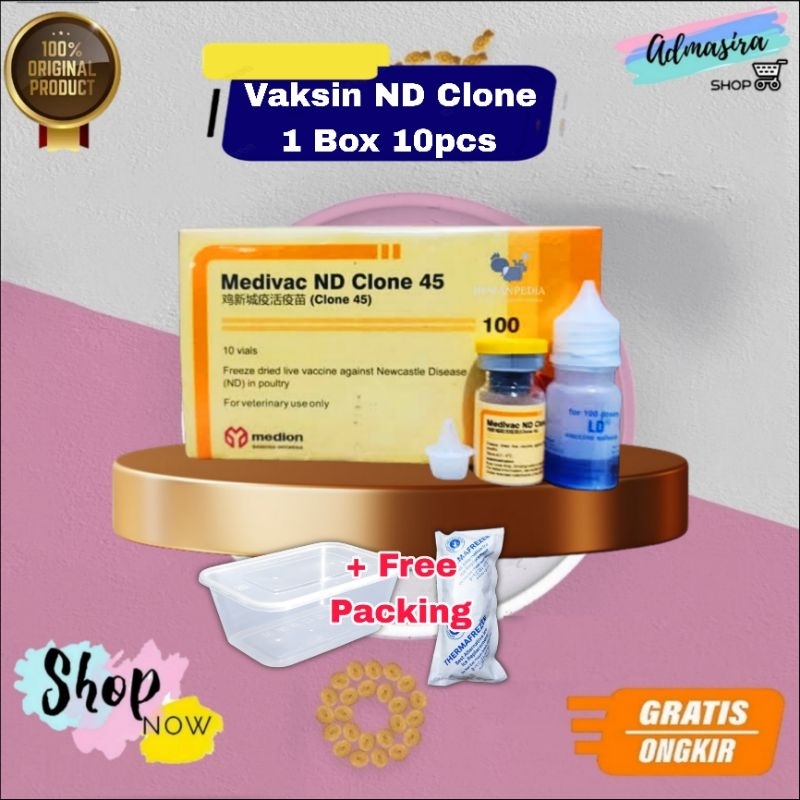 Nd CLONE 45 Vaccine 1 BOX contains 10 bottles Dose 100 500 1000 Poultry ...