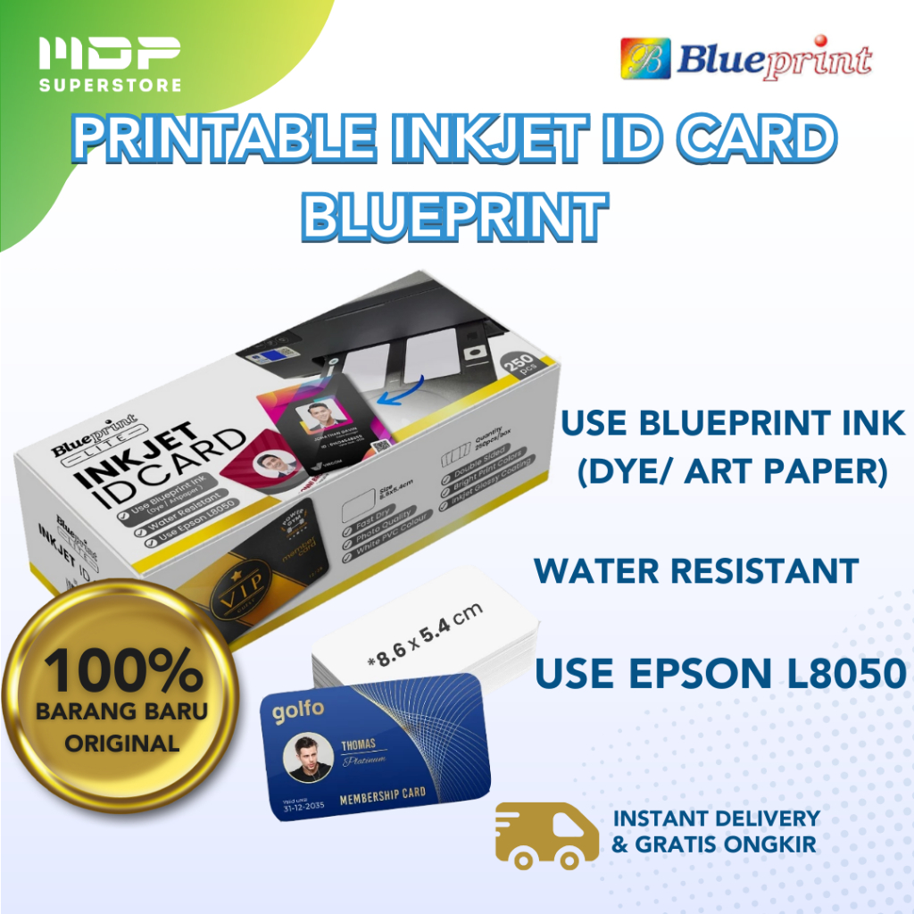 PRINTABLE INKJET ID CARD BLUEPRINT LITE (CARD ID CARD) | Shopee Philippines