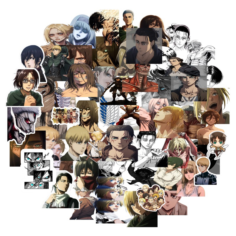 Aot Attack On Titan Sticker Packs 60+ Pcs Waterproof Vinyl Material ...