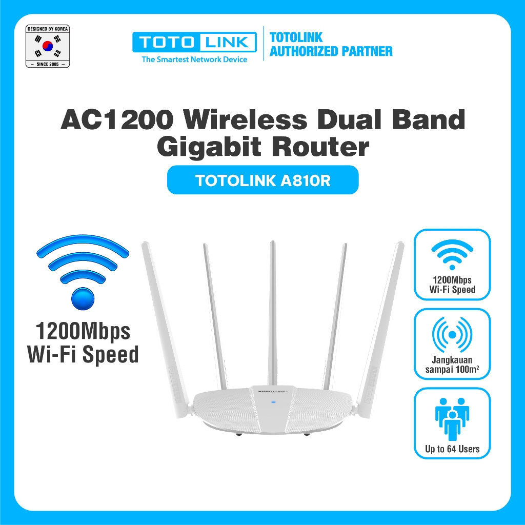 Totolink A810R AC1200 Wireless Dual Band Gigabit Router | Shopee ...