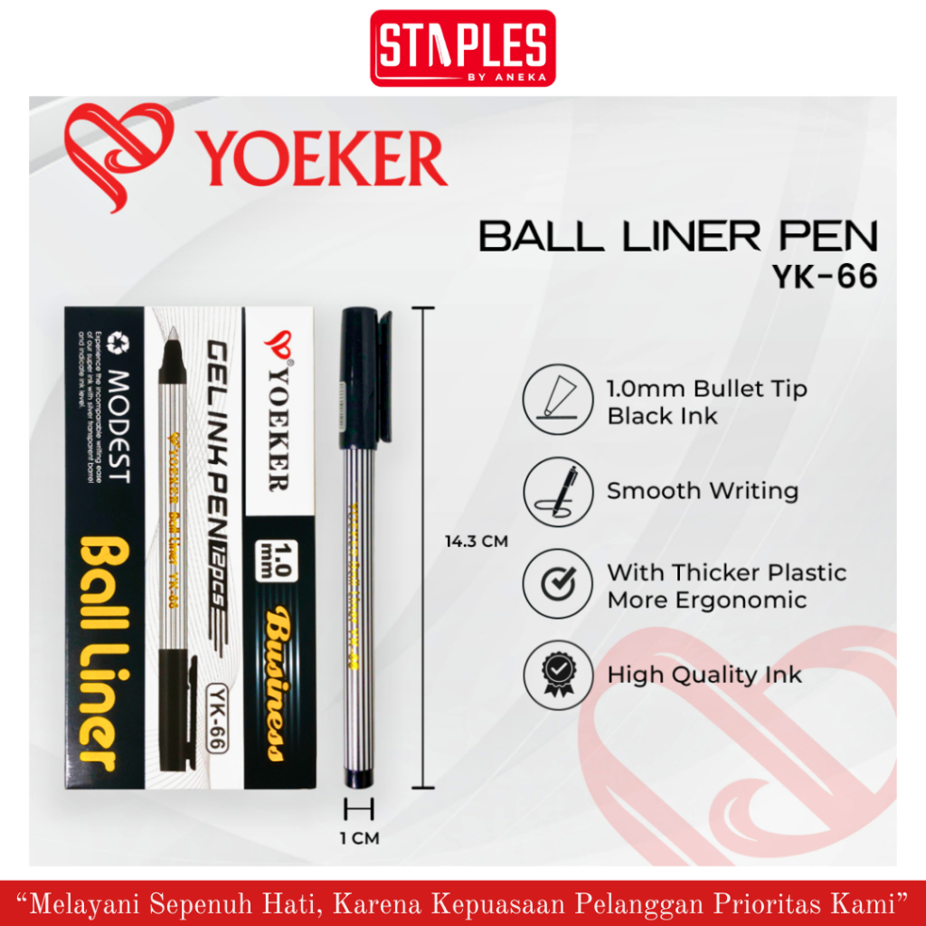 Yoeker Balliner Pen / Semi Gel Balliner Pen 1.0MM YK-66 / (12pcs ...