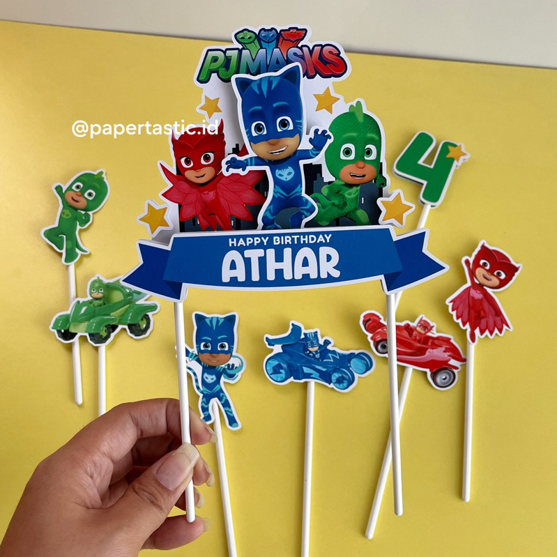 3d Cake Topper PJ Masks Owlette PJ Mask Birthday Cake Decoration ...