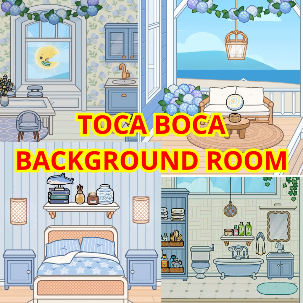 Toca Boca Background Blue Room Paper Doll Paper Doll | Shopee Philippines