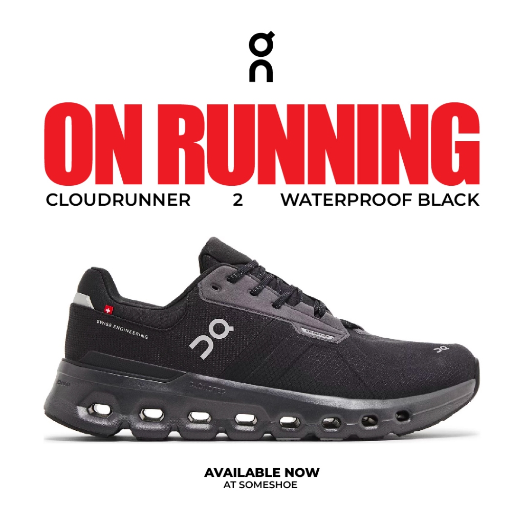 On Running Cloudrunner 2 Waterproof Magnet Black Original | Shopee ...