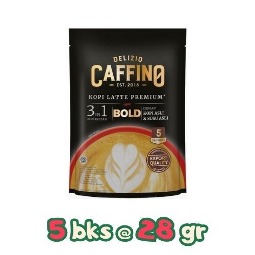 Caffino BOLD Premium Latte Coffee 3 in 1 Instant Coffee Contains 5 Pcs ...