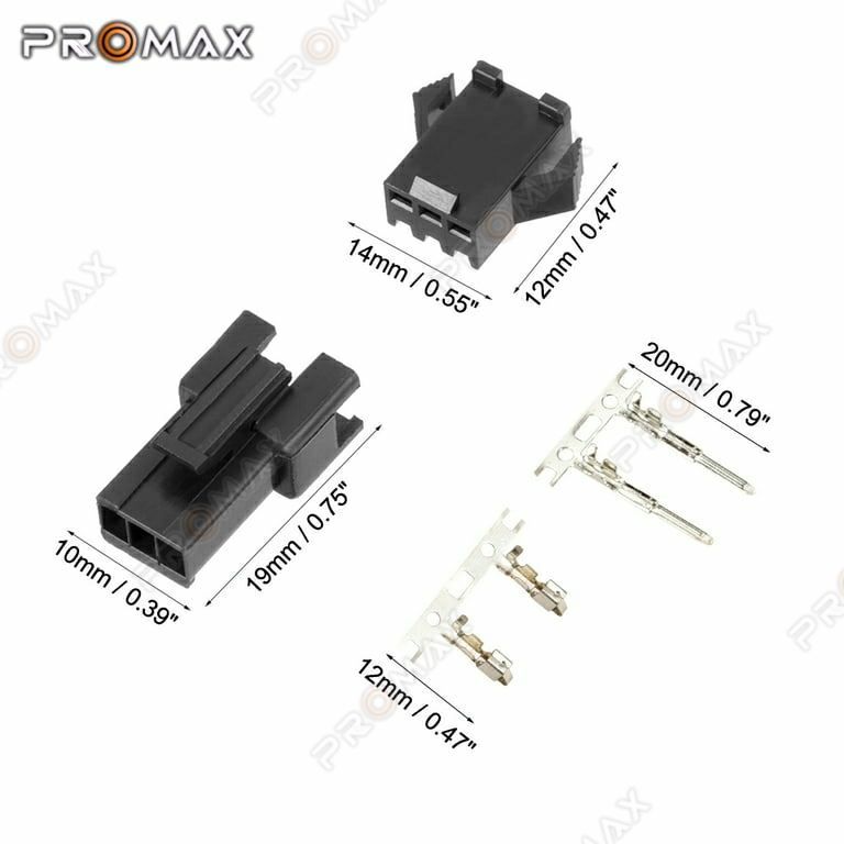 Socket connector JST SM 2.54 3 pin housing & skun without cable ...